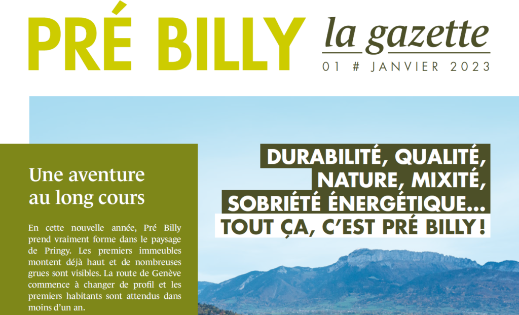 [GAZETTE #1] Découvrez le premier numéro de la « Gazette de Pré Billy ...